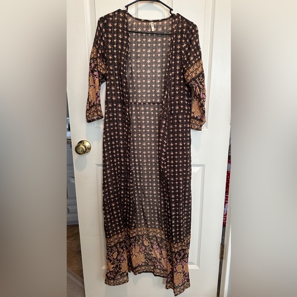 Spell | Tops | Spell The Gypsy Brown Boho Floral Kimono Duster | Poshmark